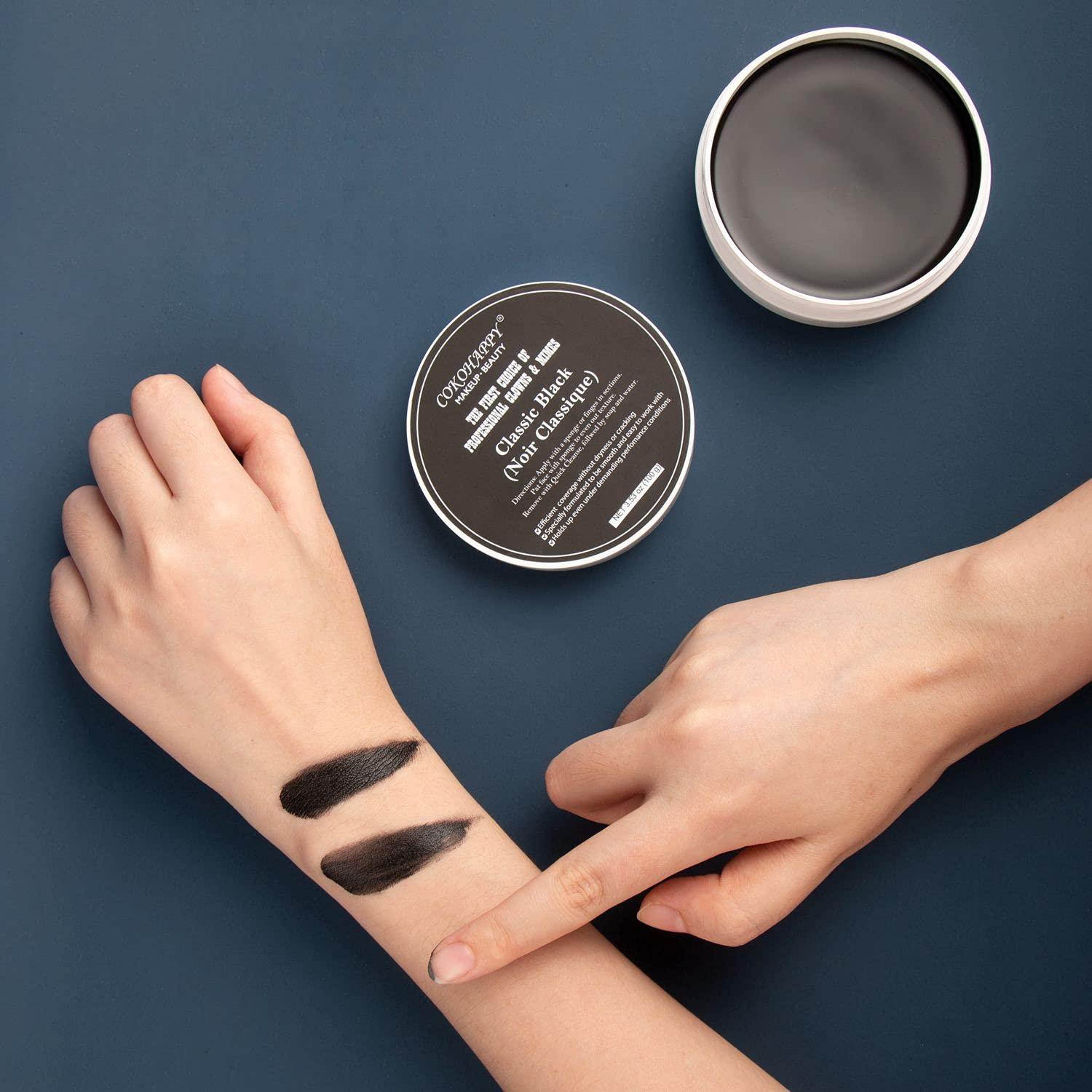 COKOHAPPY Black Skeleton Face Paint Cream - Halloween Party Cosplay SFX ...