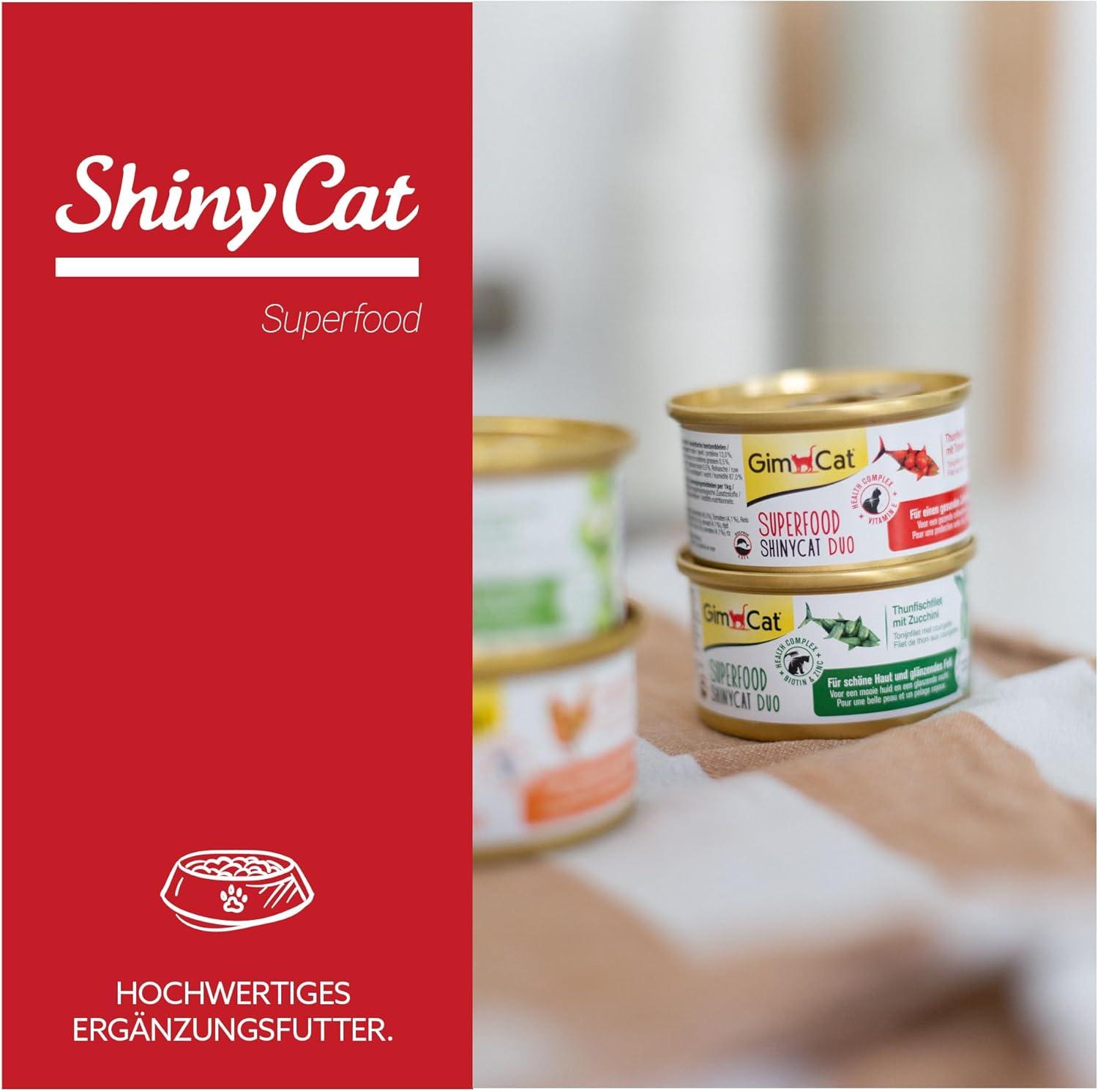 Gimcat Superfood Shinycat Duo Tuna & Tomatoes - Sugar-Free Cat Food for Adults (24 x 70g ...