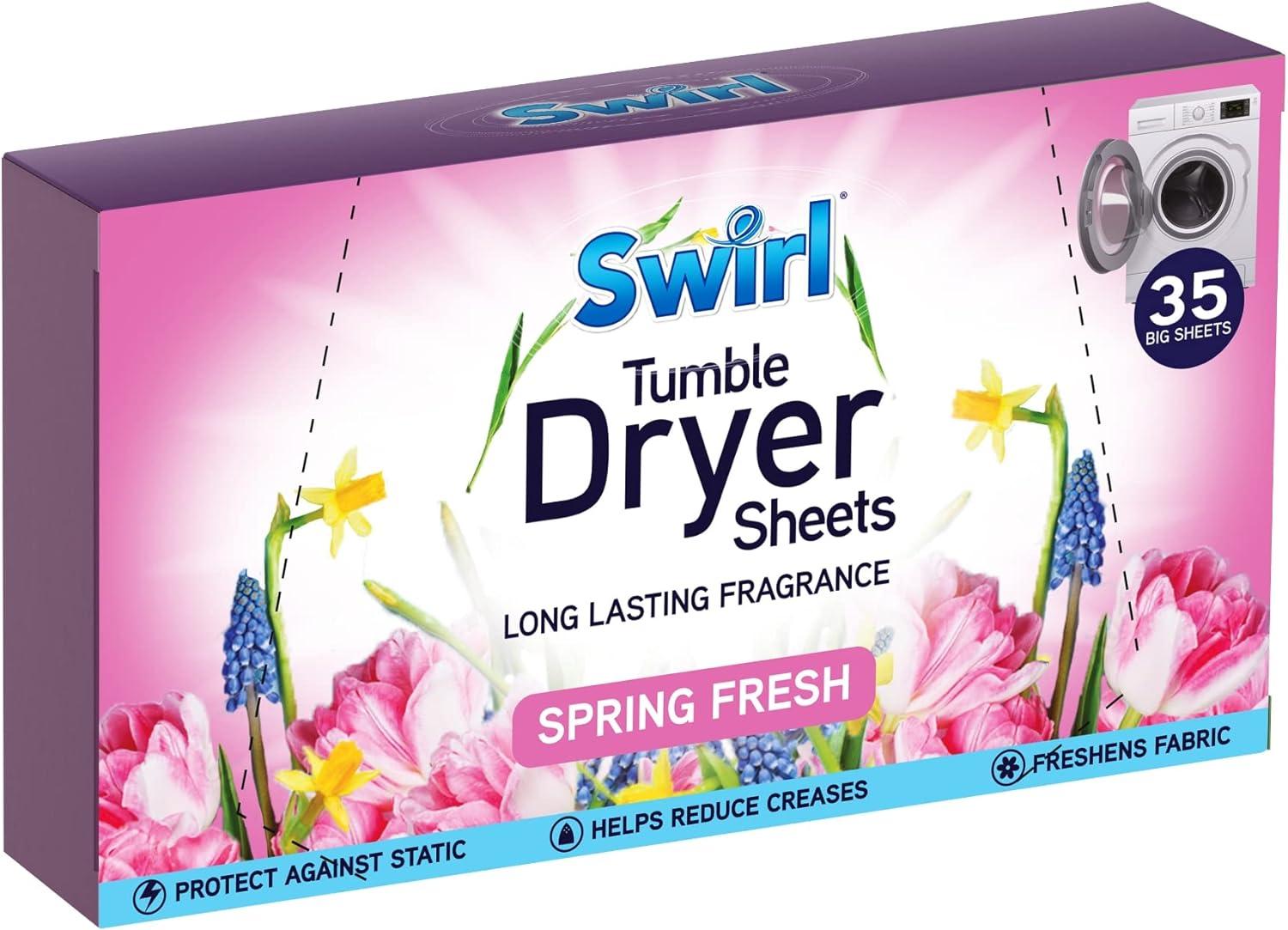 4 x Spring Fresh Tumble Dryer Sheets Pack Of 35 Fabric Conditioner ...