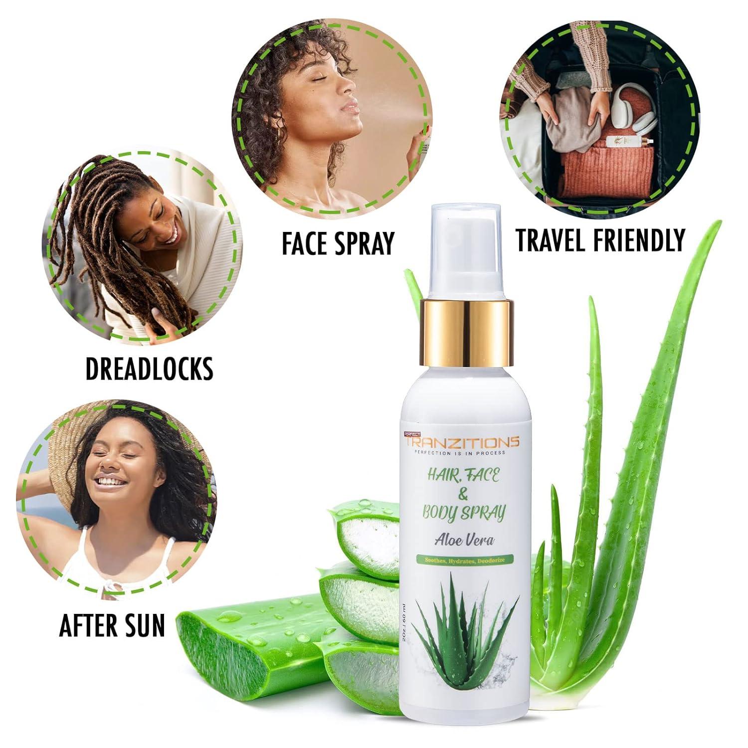 Aloe Vera Spray for Hair Dreads & Locs + Eucalyptus Face Mist ...