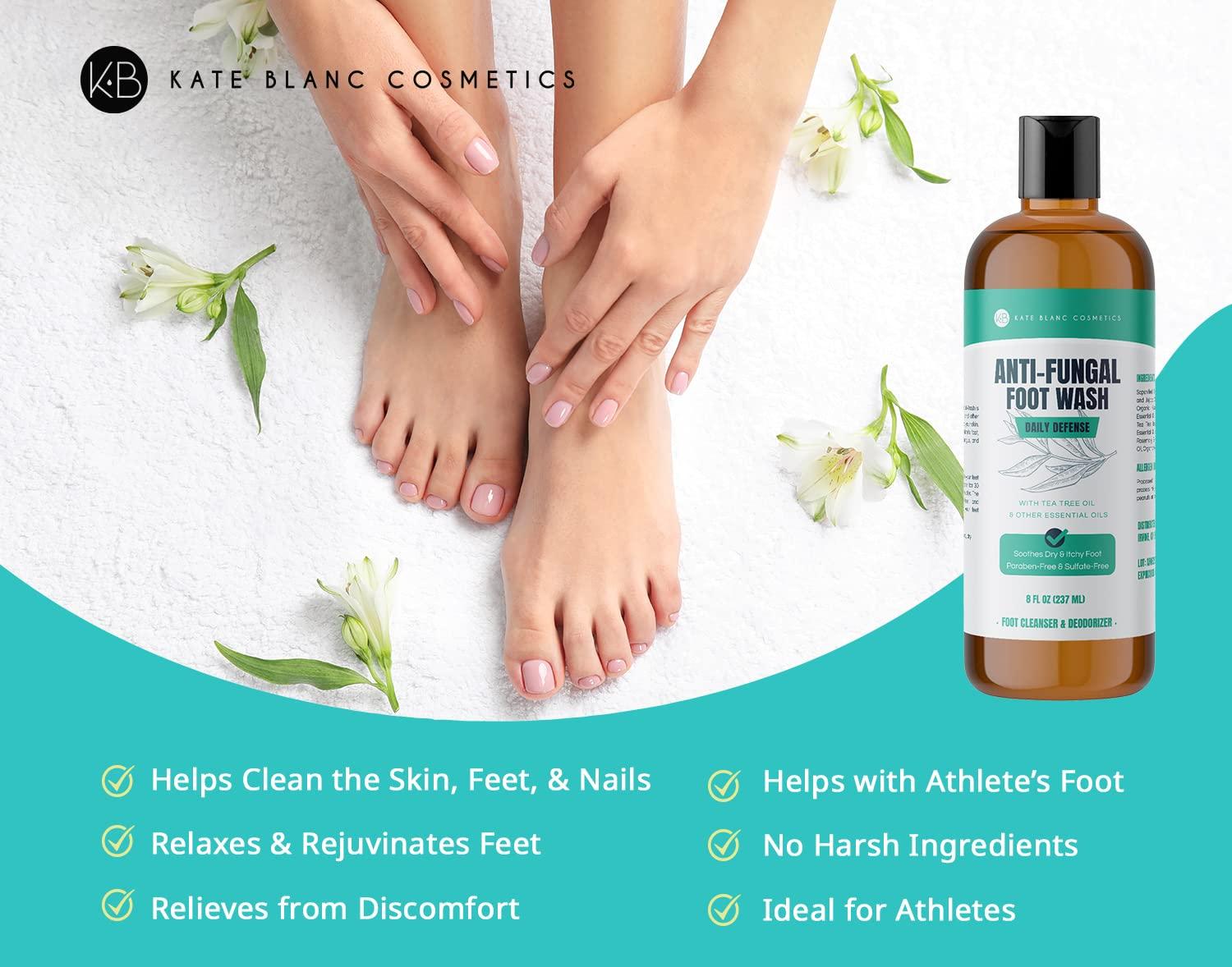 Kate Blanc Tea Tree & Peppermint Foot Wash (8oz) - All Natural USA Made ...