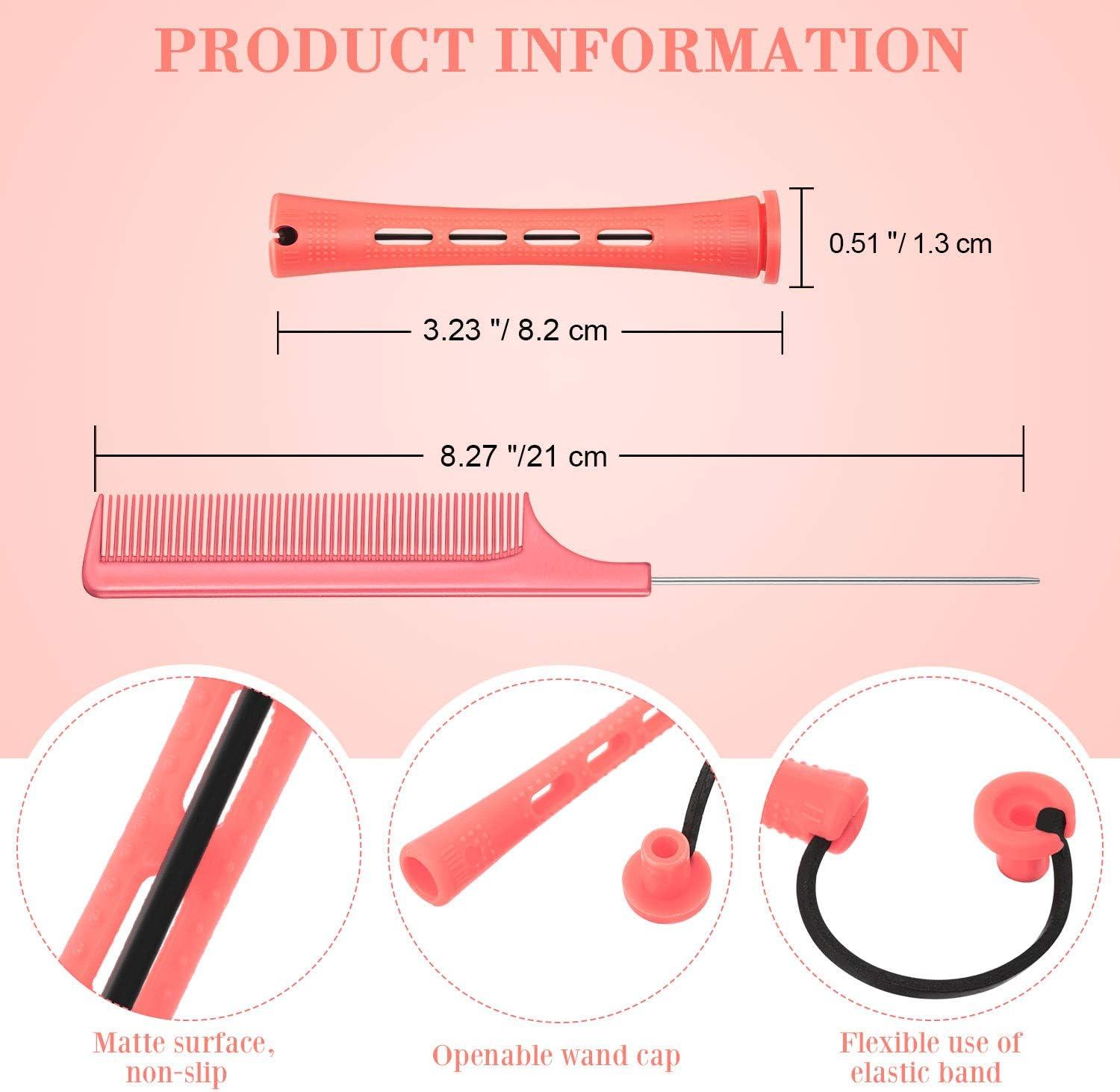 36-Piece Cold Wave Rod Hair Perm Rods Set with Steel Rat Tail Comb - 0. ...