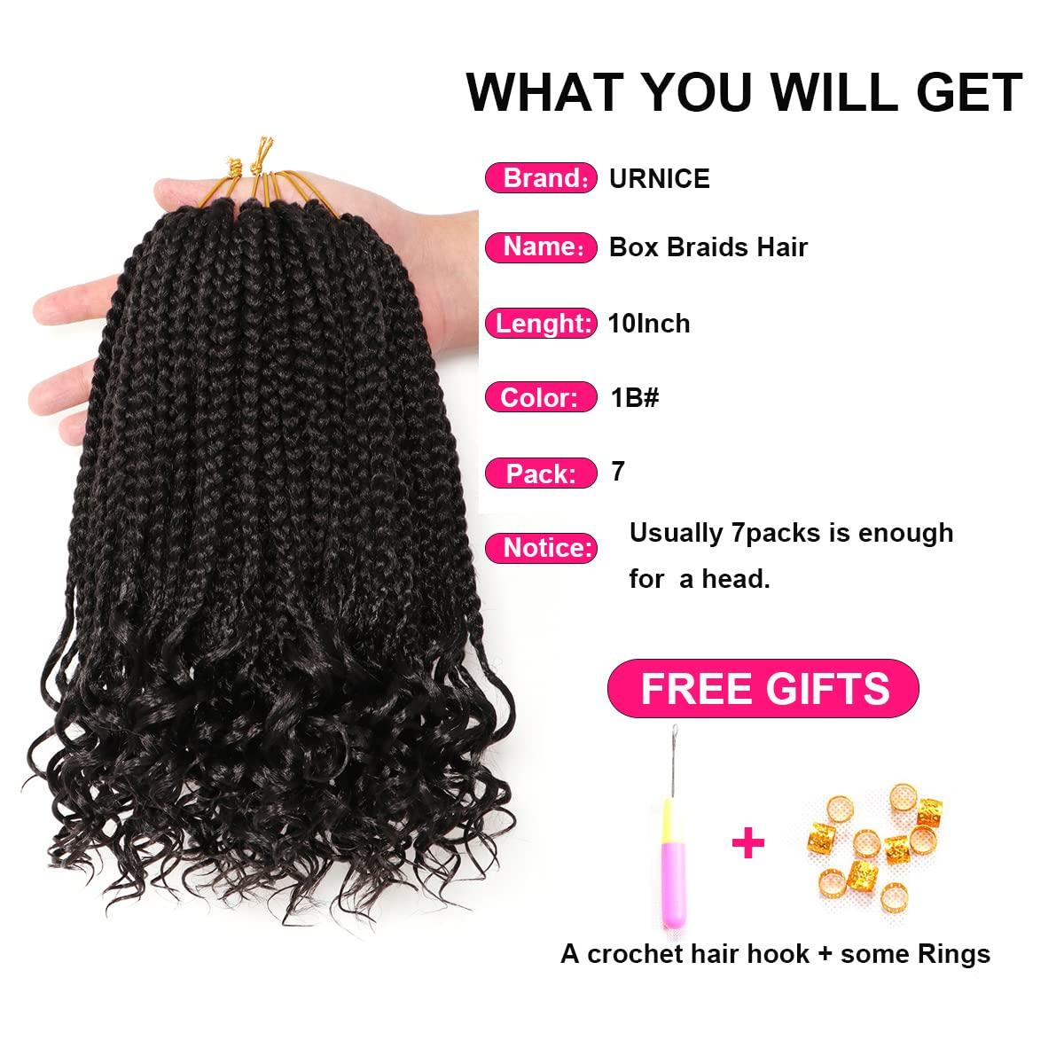 7 Packs 10 Prelooped Crochet Box Braids with Curly Ends for Black Women ...