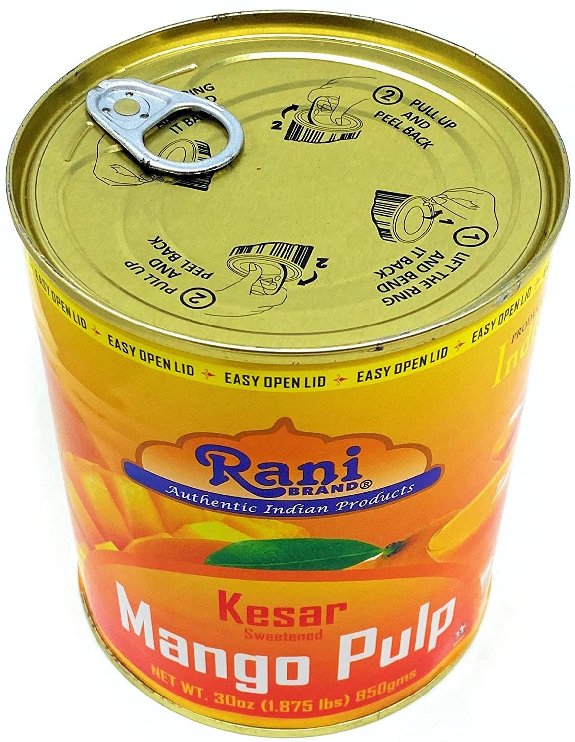 Rani Mango Pulp Puree 30oz Pack of 6 - Kesar Sweetened, All Natural ...