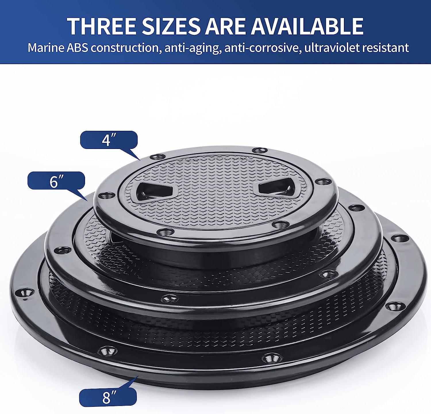 SmartMarine Black Non-Slip Round Boat Hatch 4 6 8 - Detachable Cover ...