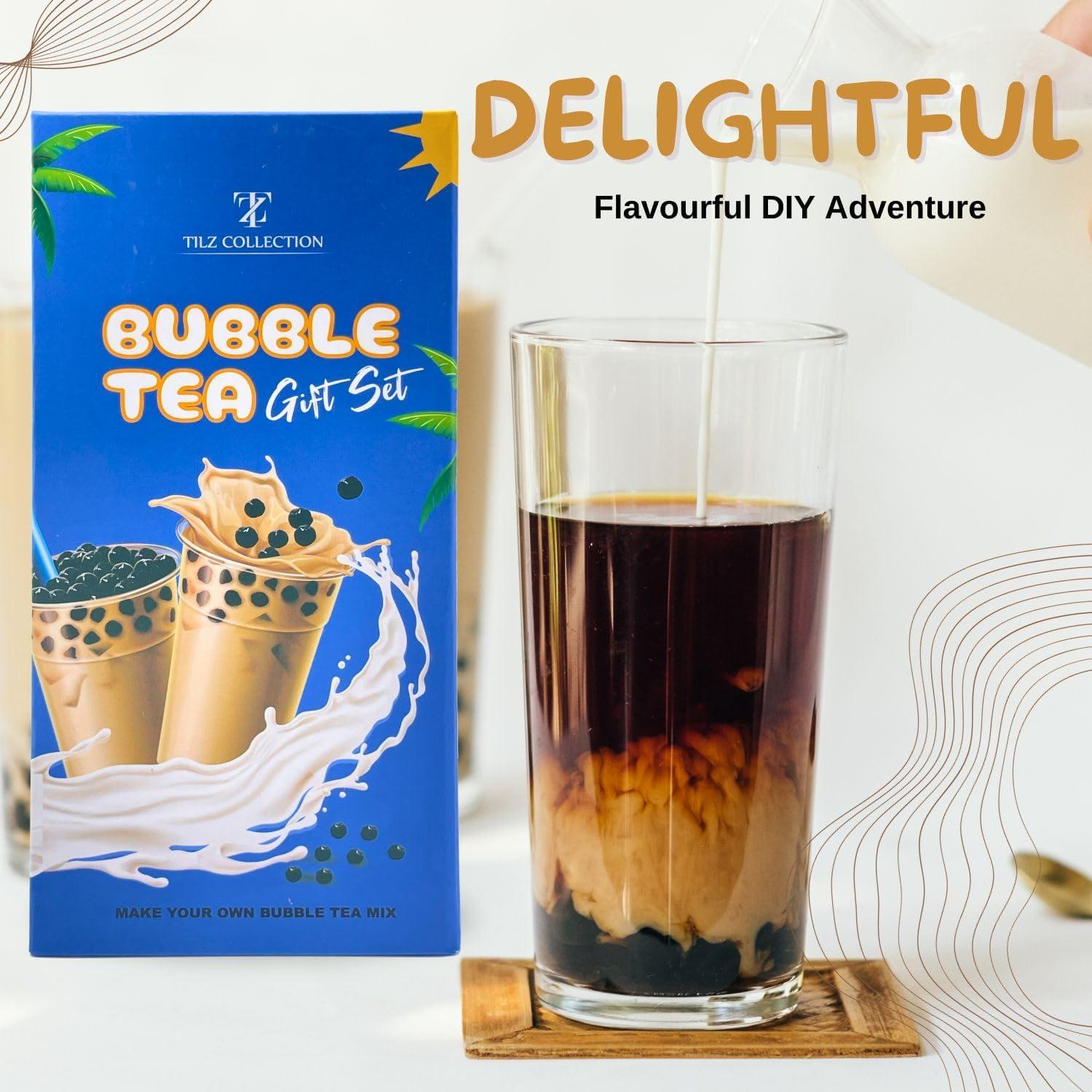 Bubble Tea Kit Gift Set - DIY Boba Tea Set with Tapioca Pearls, Milk ...