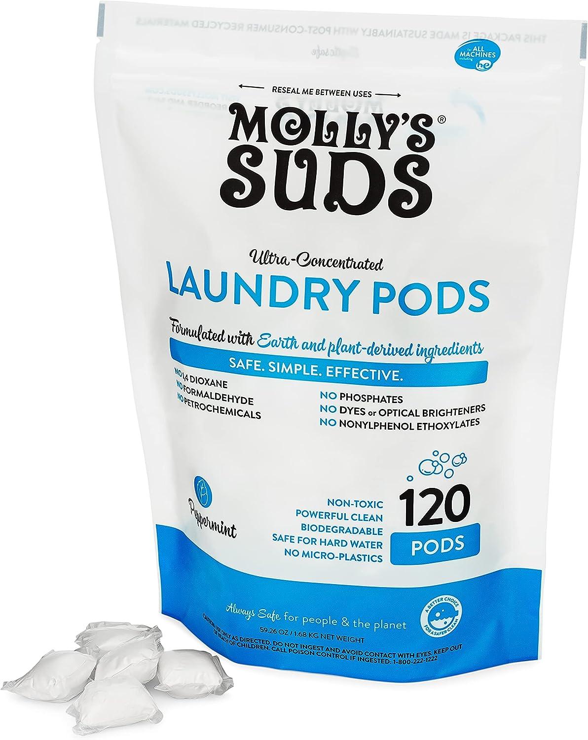 Molly's Suds Peppermint Laundry Detergent Pods - 120 Count | Ultra ...