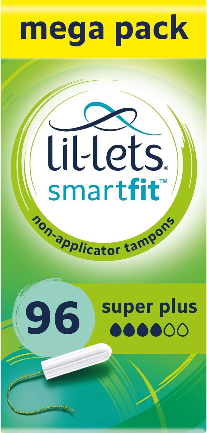 Lil-Lets Non-Applicator Super Plus Tampons X 96 | 6 Packs of 16 | Heavy ...