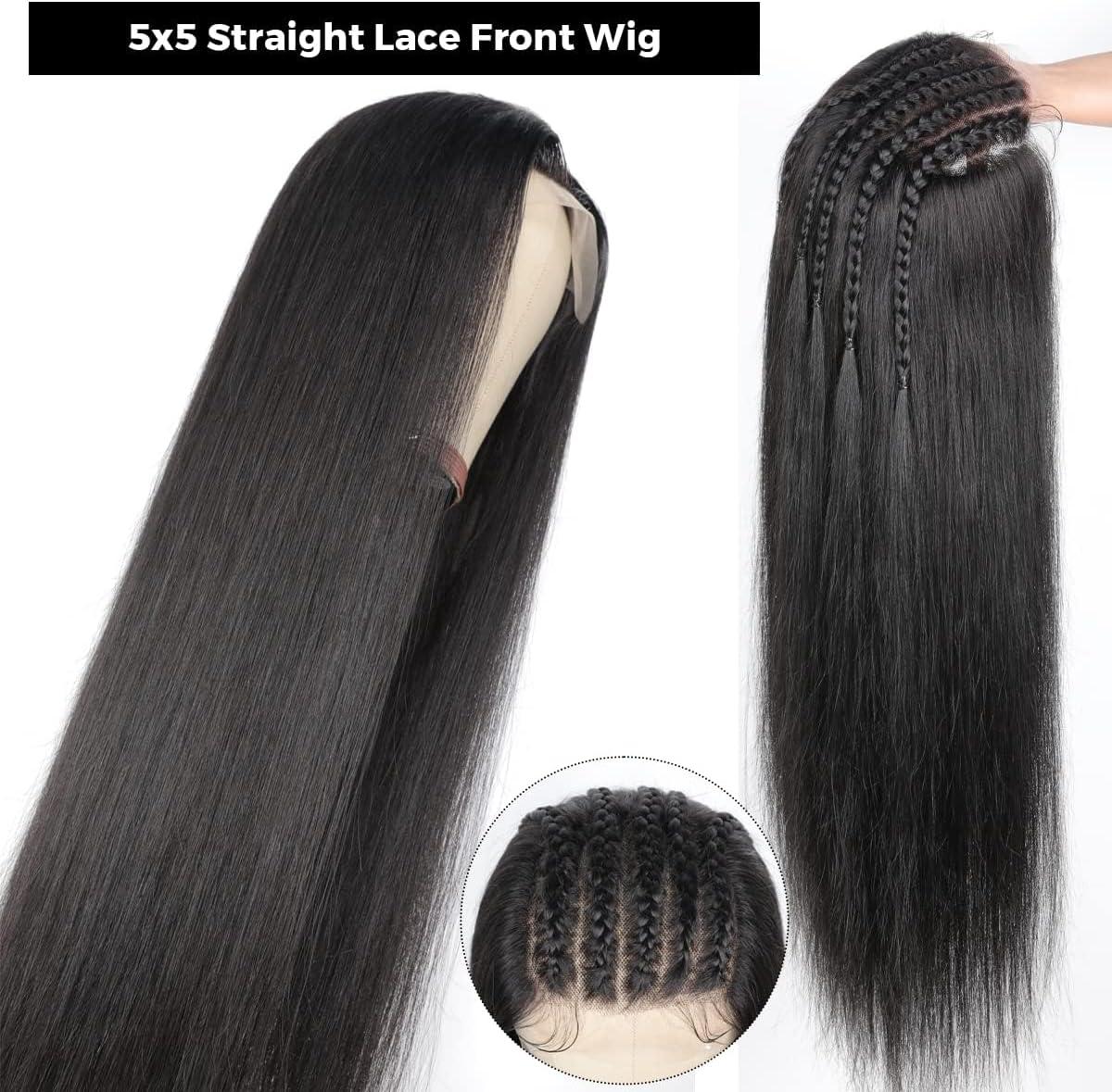 ALIPOP 5X5 HD Lace Front Human Hair Wig 20 inch - Brazilian Silk ...