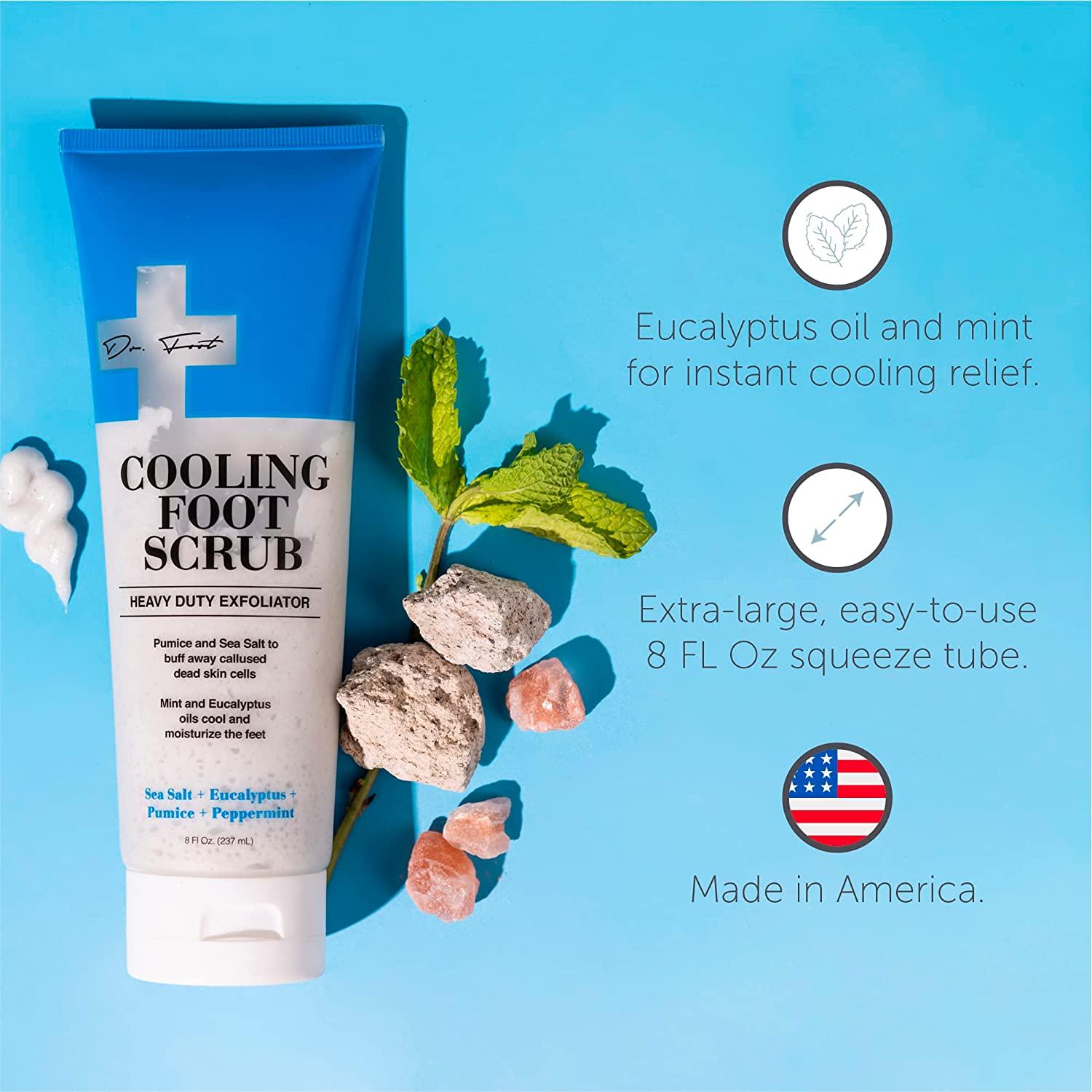 Dr. Foot Cooling Foot Scrub for Dead & Dry Skin on Feet - Exfoliating ...