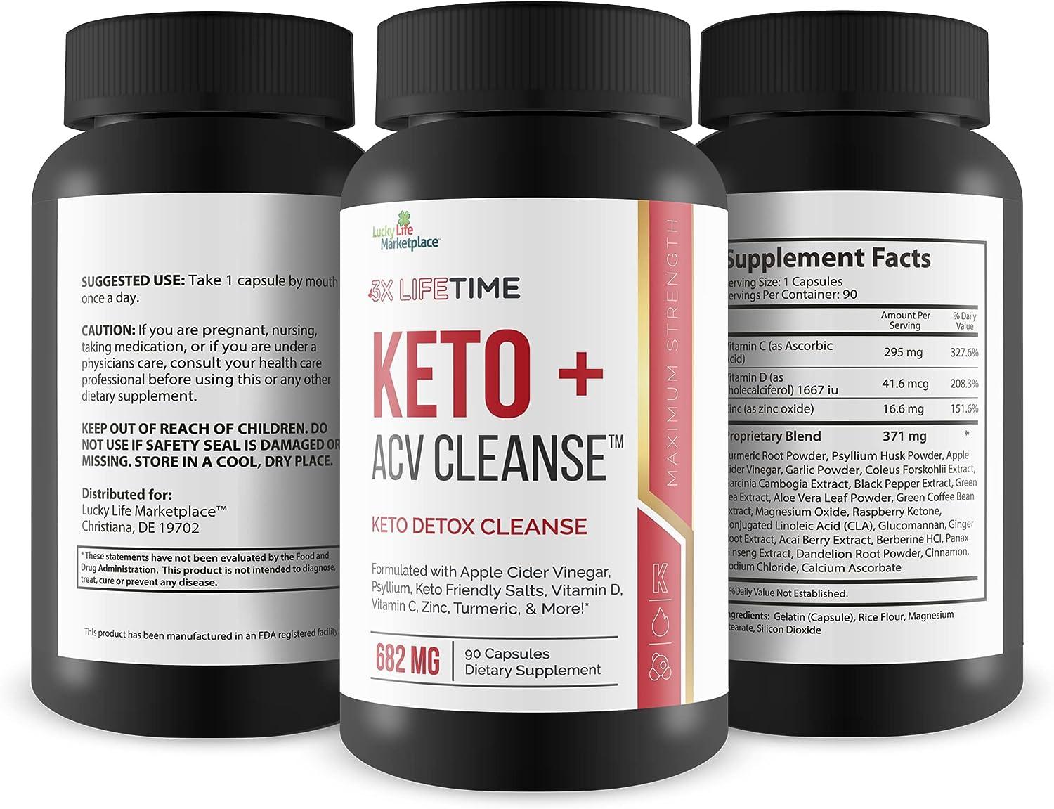 3X Lifetime Keto + ACV Cleanse - Full Body Keto Detox Cleanse - 90 Day ...