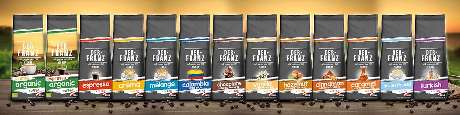 Der-Franz Chocolate Coffee Blend - Arabica and Robusta Beans - 3 x 500g ...