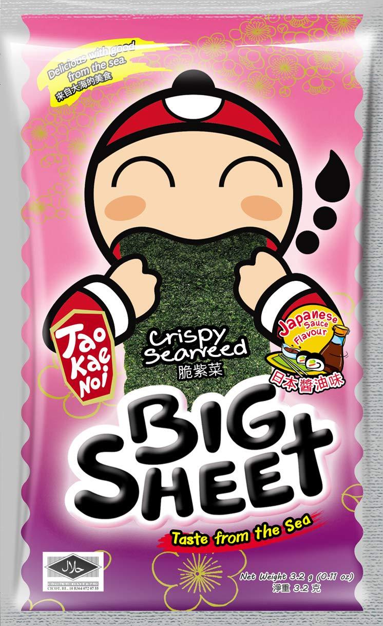 Tao Kae Noi Big Crispy Seaweed Snack Sheets | Japanese Sauce Flavor ...