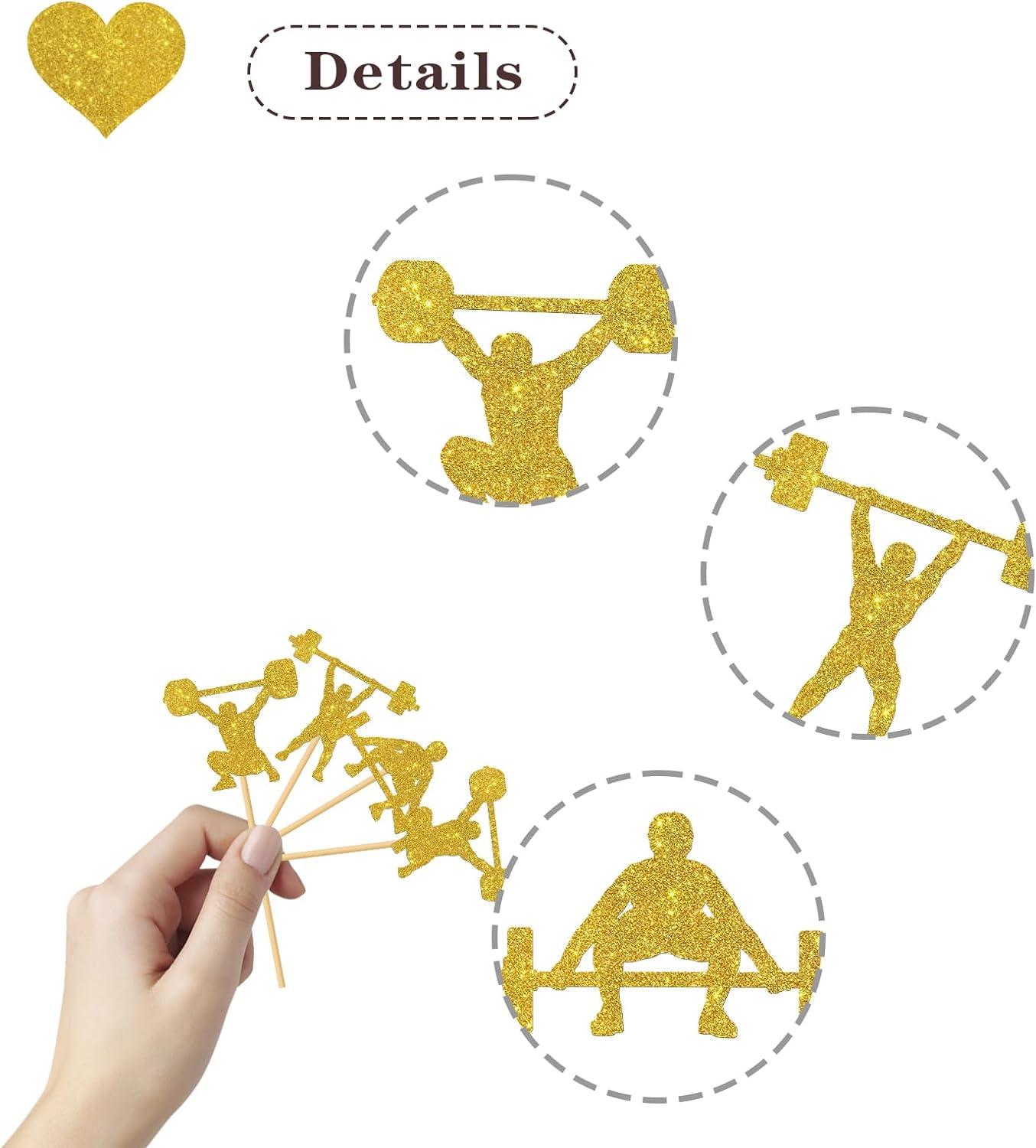 MonMon & Craft Weight Lifting Cupcake Toppers/Muscle Men Fitness Sport ...