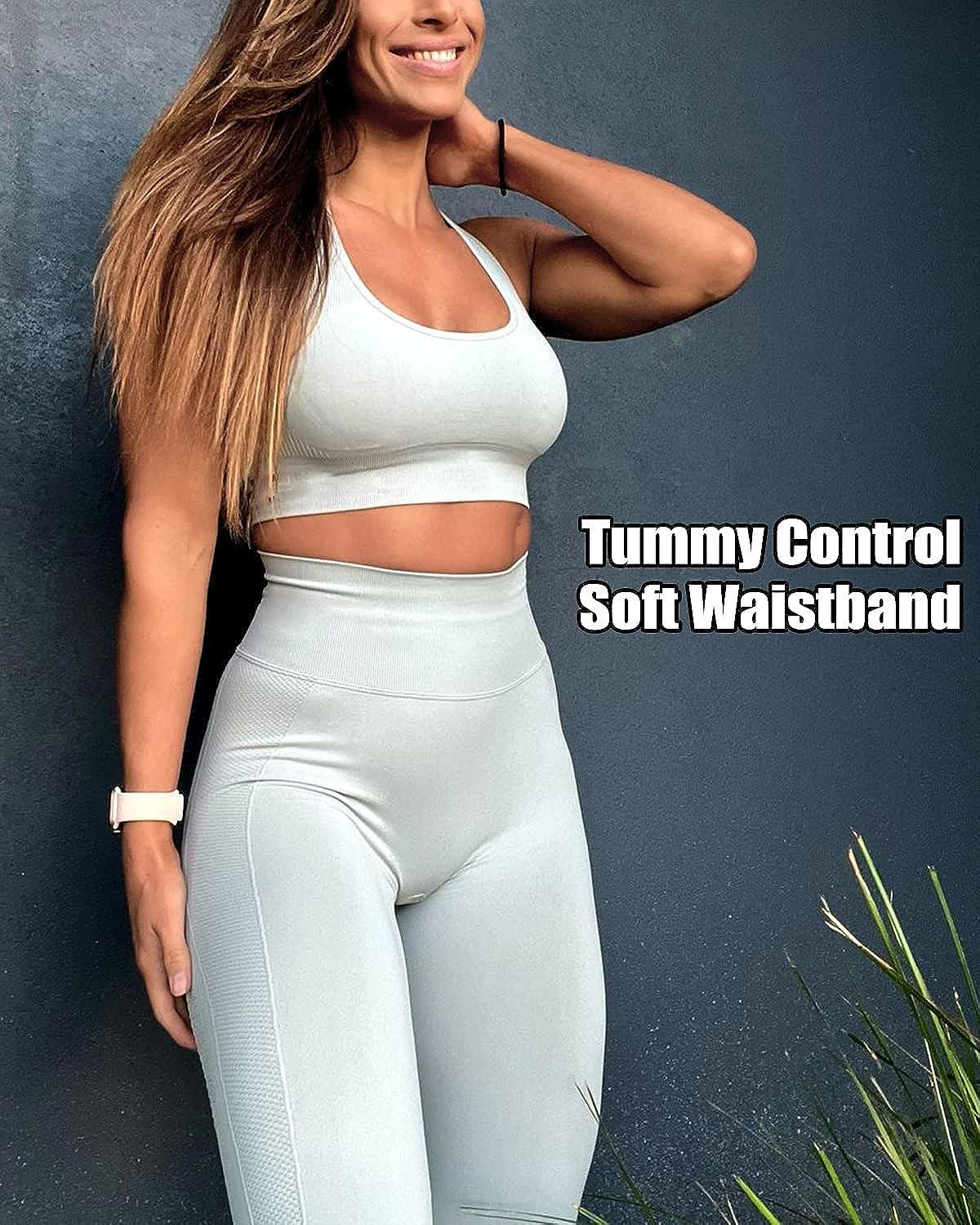 Cfr High Waist Butt Scrunch Leggings Grey Large Seamless Workout