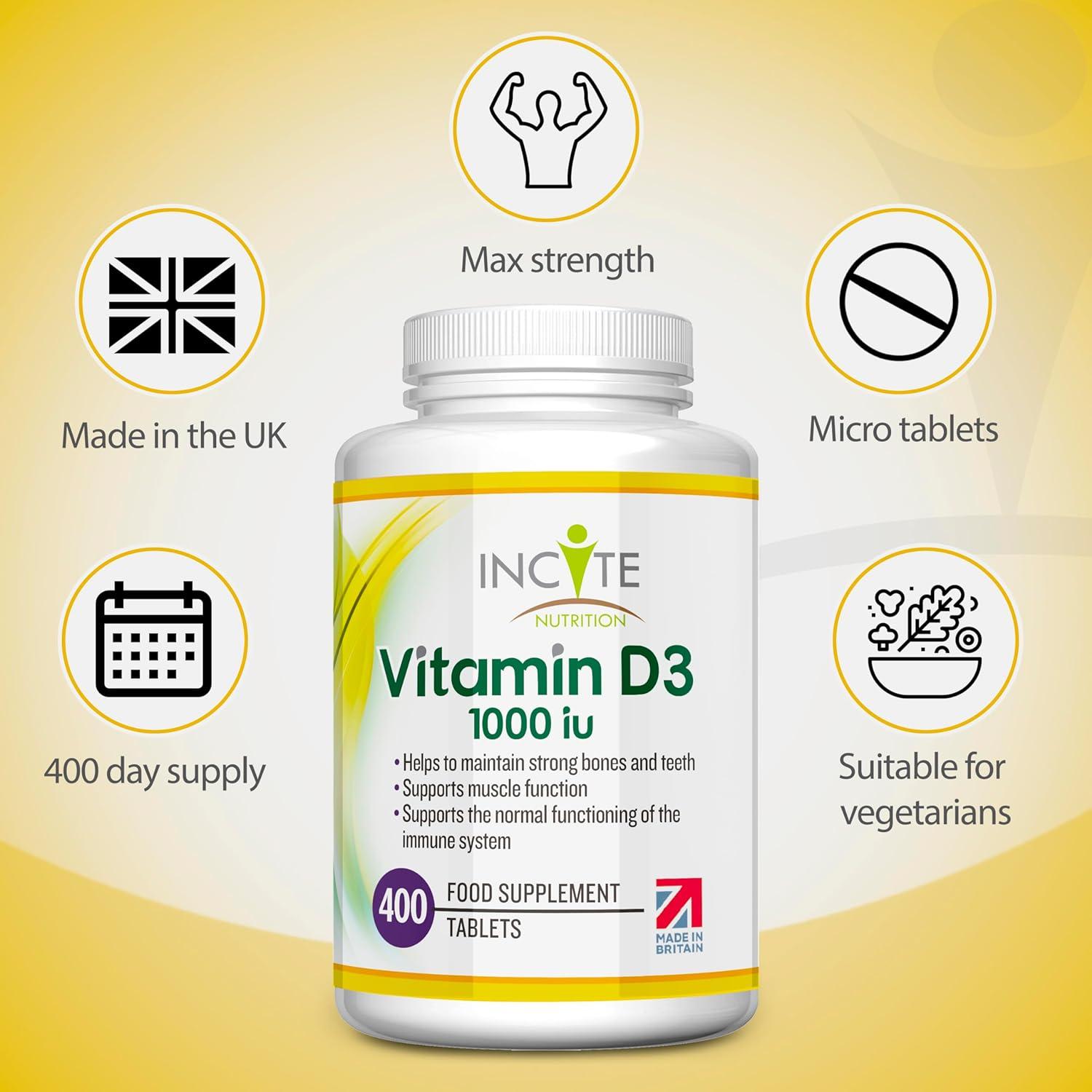 Premium Vitamin D3 1000iu Easy-Swallow Tablets - High Strength ...