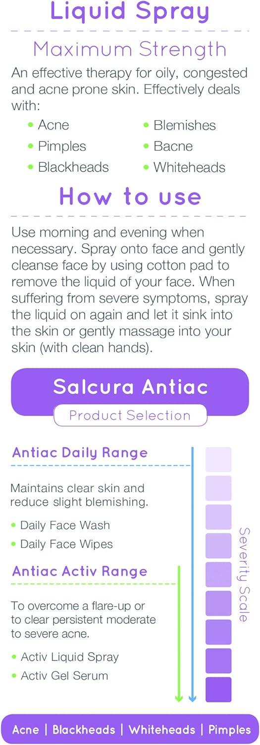 Salcura Antiac Activ Liquid Spray - Natural Skin Therapy for Oily ...