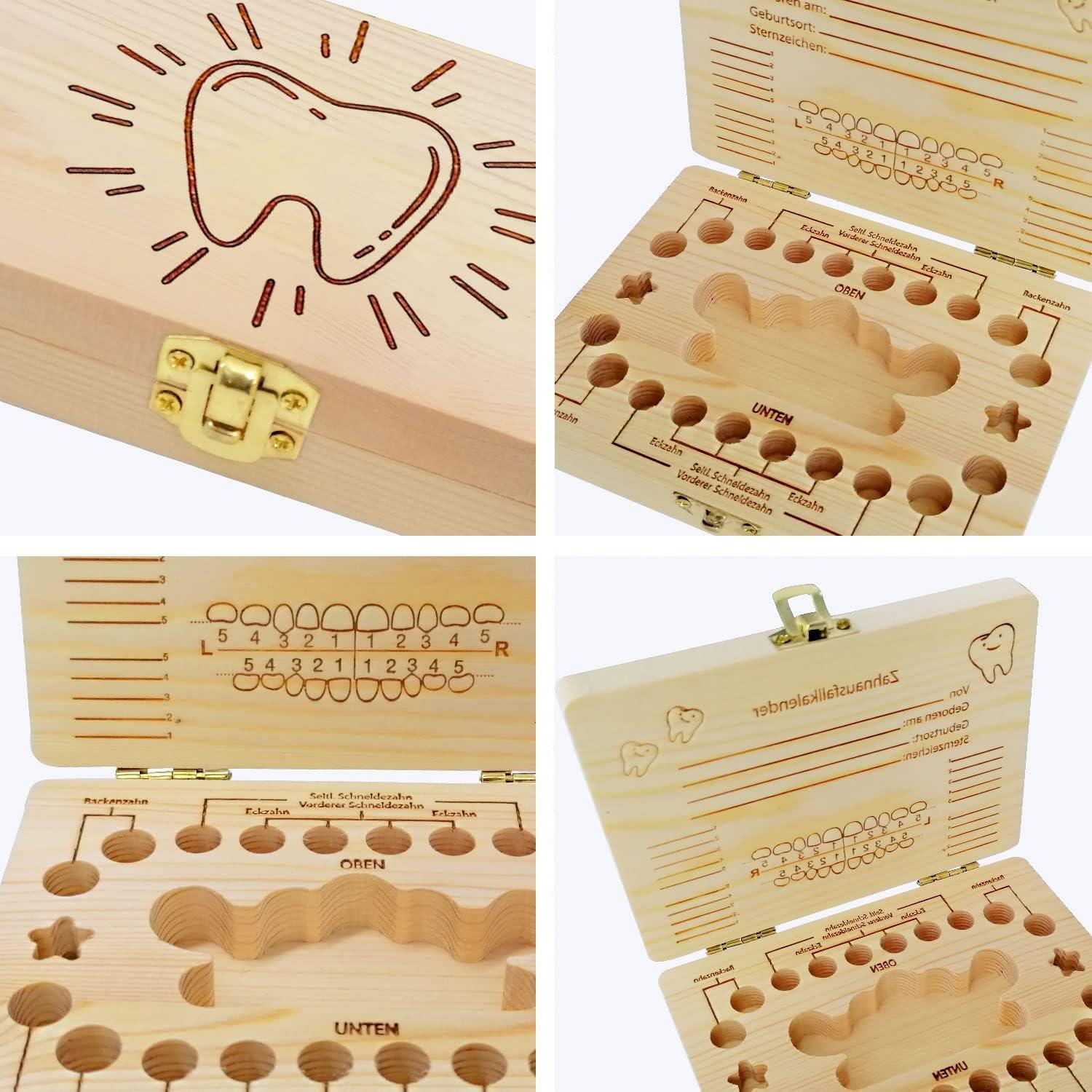 Sunshine Smile Wooden Milk Teeth Box | Baby Tooth Storage Souvenir ...