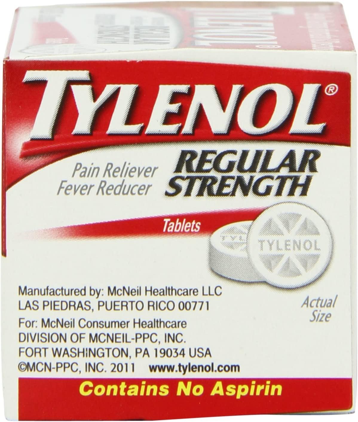 Tylenol Regular Strength 100 Count Tablets - Pack of 2 | Fast Pain ...