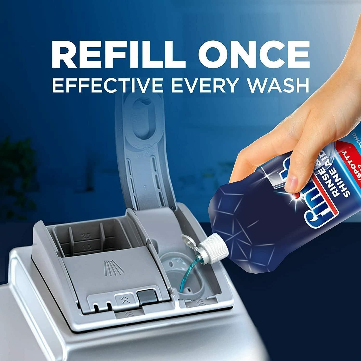 Finish Dishwasher Liquid Rinse Aid Shine and Dry 27 oz (Pack of 2 ...