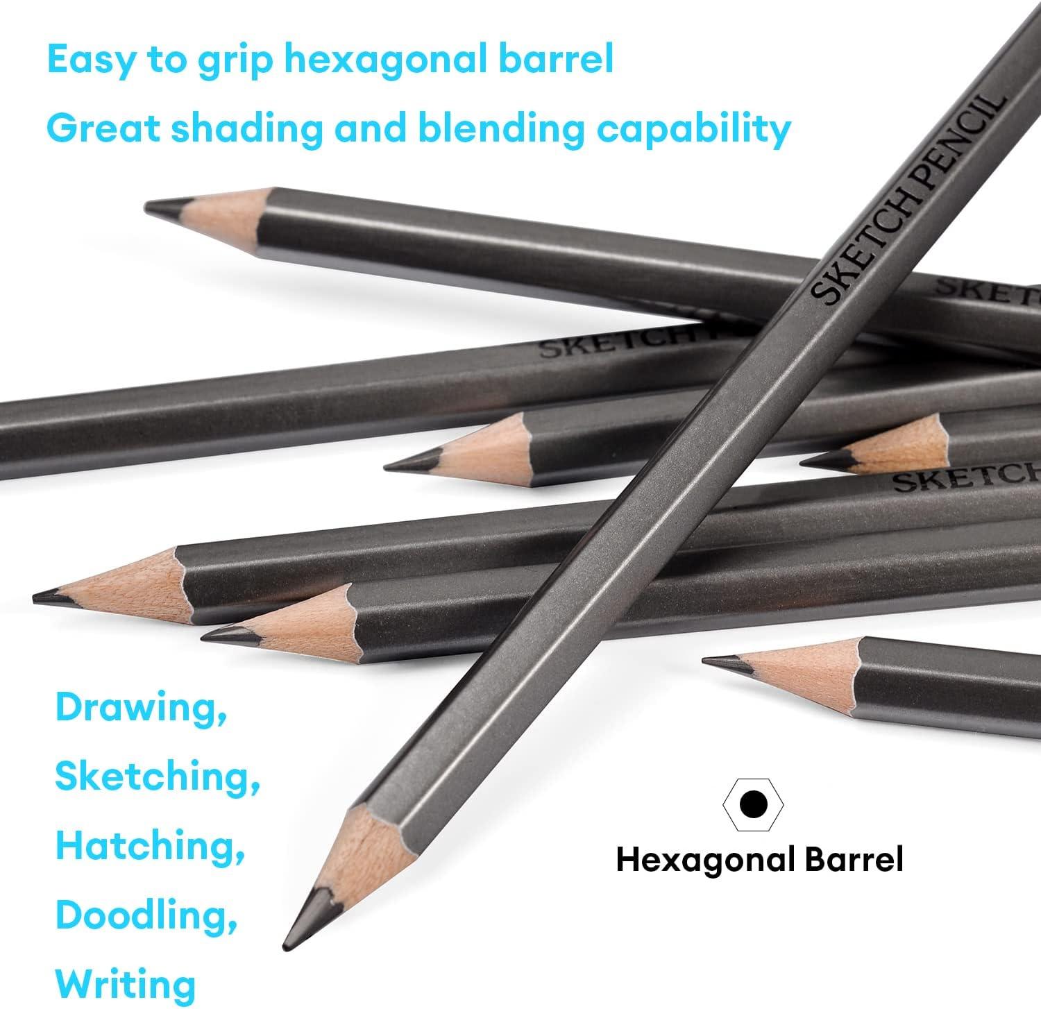 Dyvicl Professional Sketching Pencil Set - 12 Piece Graphite Pencils ...