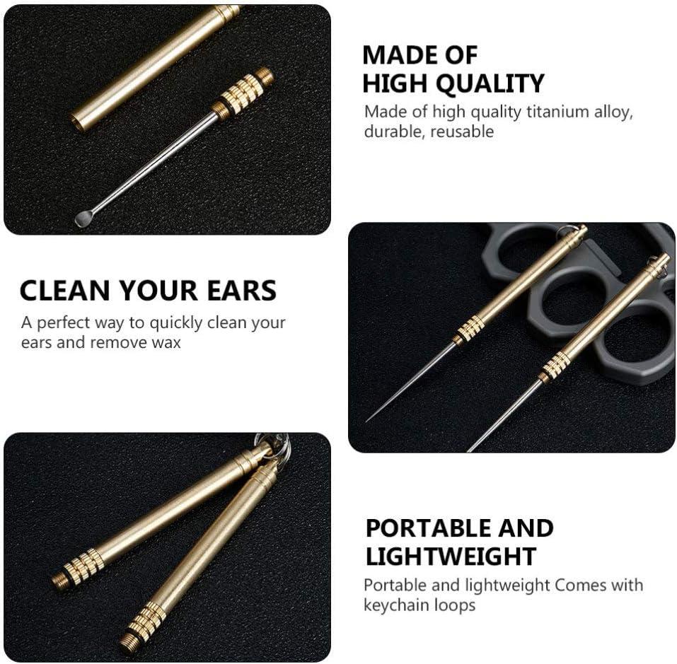 Titanium Alloy Ear Digger Kit - Ear Wax Removal Tool with Keychain ...