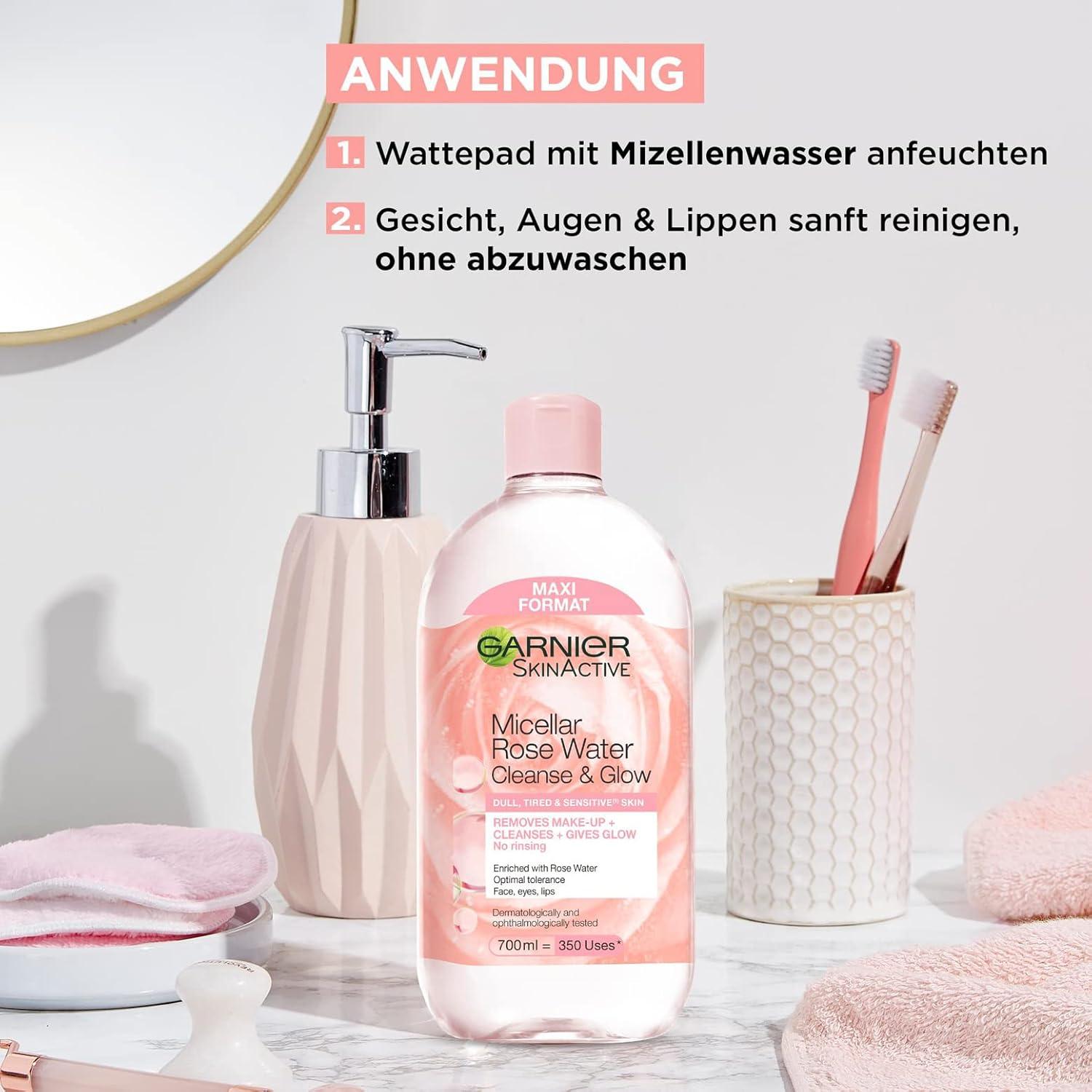 Garnier Micellar Cleansing Water with Rose Water - All-in-1 Gentle ...