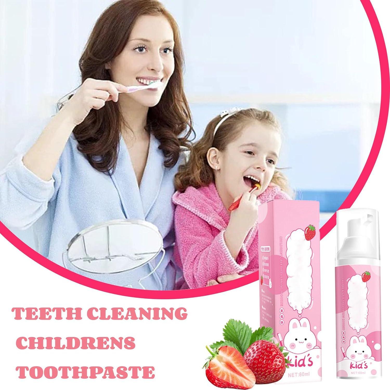 Kids Strawberry Foam Toothpaste - Low Fluoride, Natural Ingredients for Children's Teeth ...