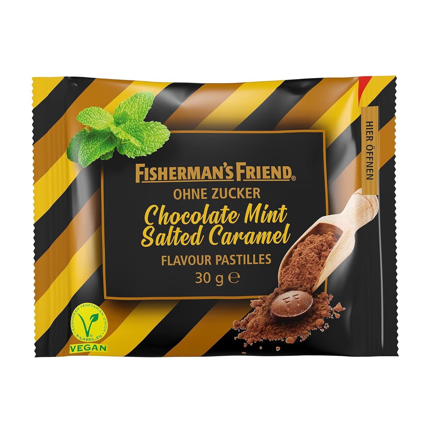 Fisherman's Friend Chocolate Mint Salted Caramel Pastilles - Sugar-Free ...