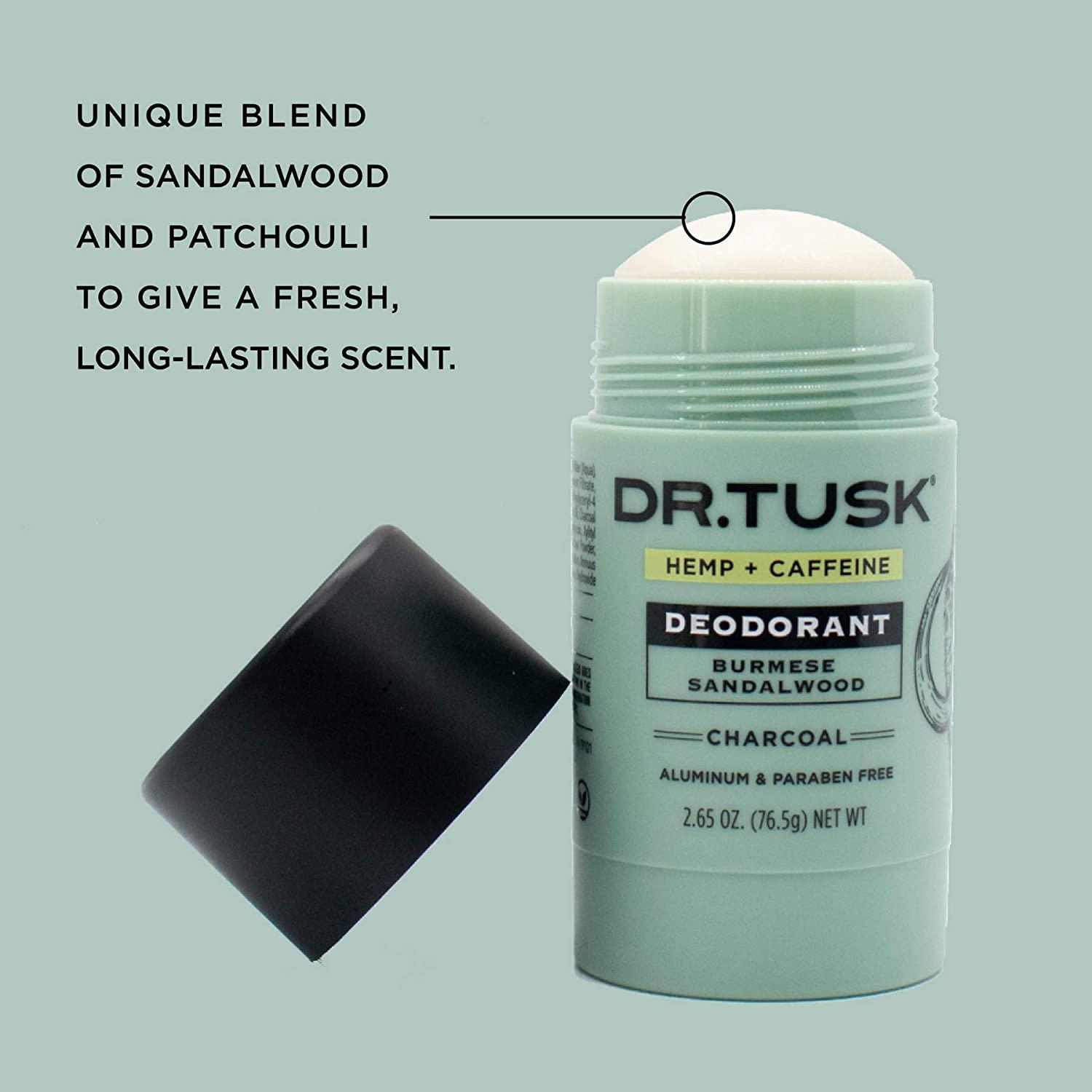 DR.TUSK Mens Deodorant | Hempseed Oil, Caffeine & Charcoal | Burmese ...