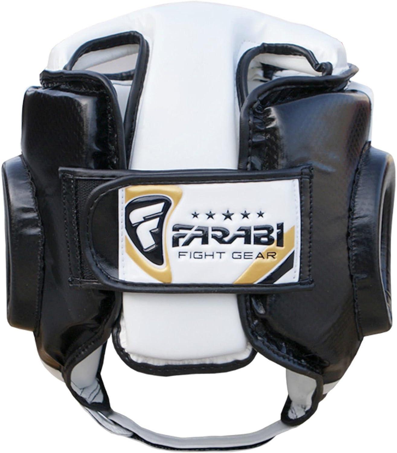 Farabi Sports U Shape Boxing Head Guard | S/M Black/White Headgear for ...
