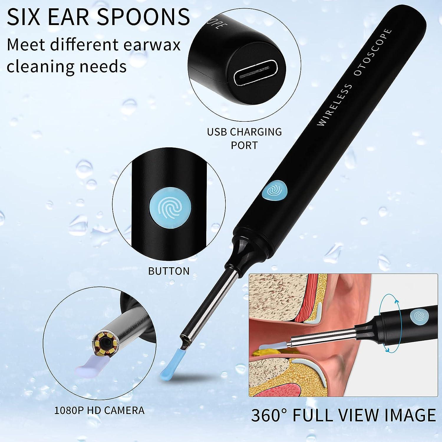 Wireless Ear Wax Removal Tool with 1080P Camera | Ear Cleaning Kit for ...