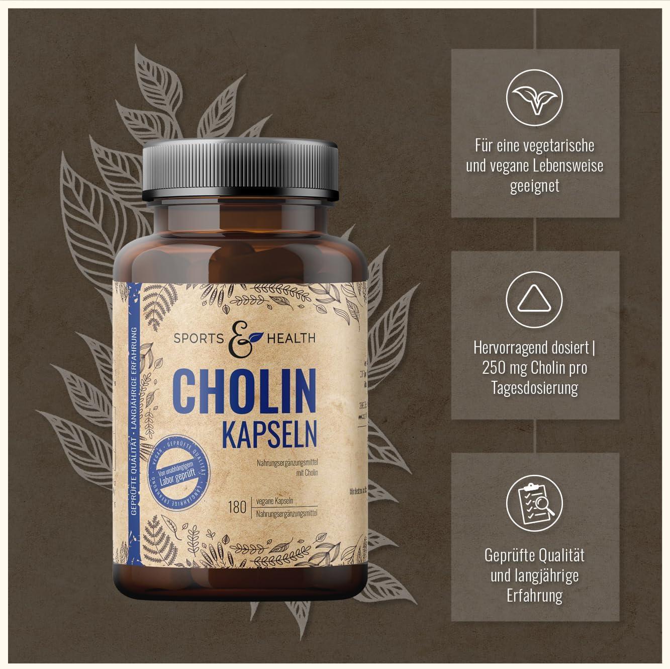 High Dose Choline Capsules - 180 Pure Choline Powder Capsules for ...