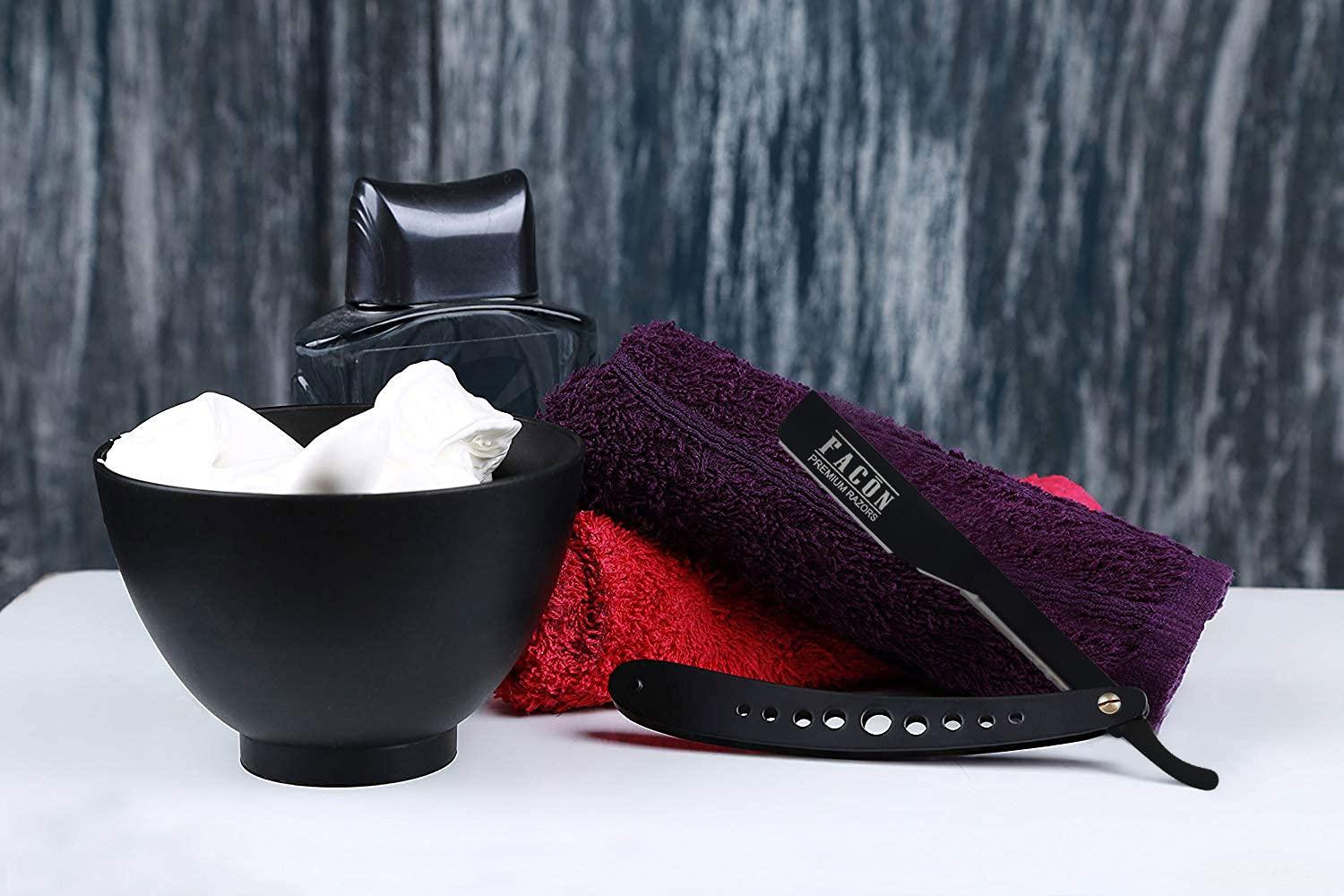 100 BLADES + Facn Professional Adjustable Straight Edge Barber Razor ...