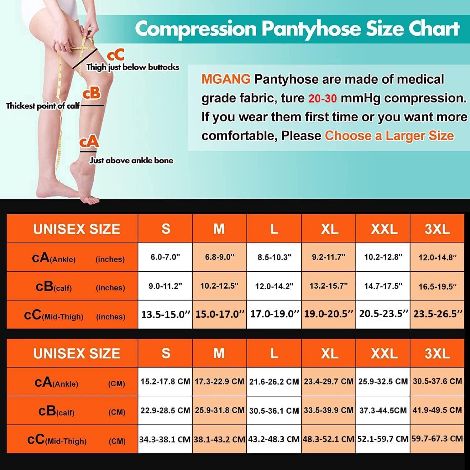 MGANG Waist High Compression Pantyhose | 20-30 mmHg Firm Support ...