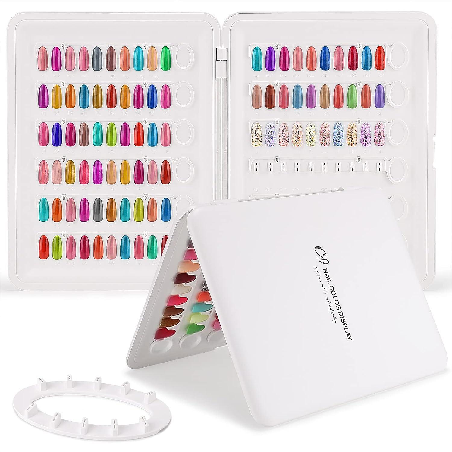 Noverlife Upgraded 120 Nail Colors Chart Display Book - No Glue Needed ...
