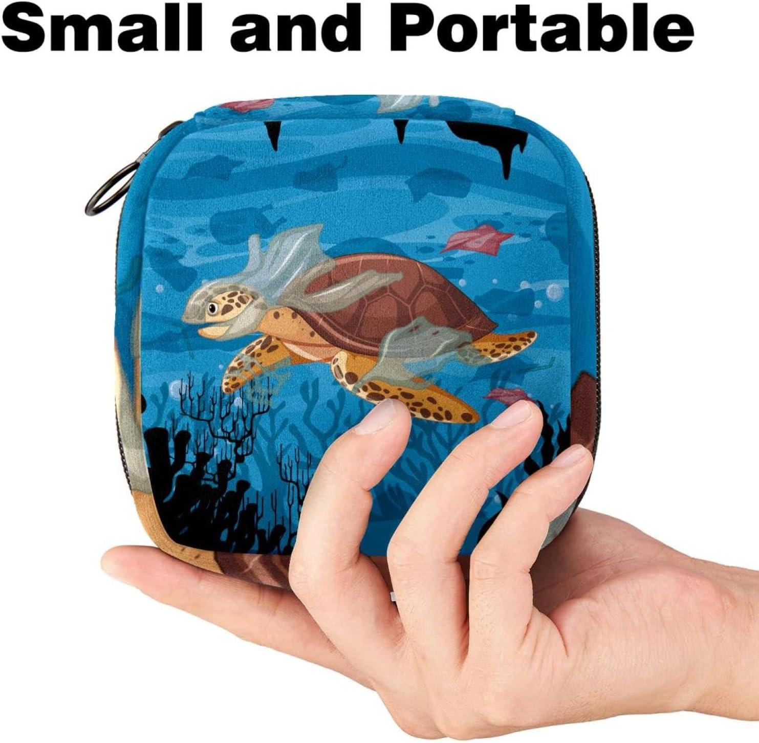 Portable Women's Menstrual Cup & Tampon Bags | Colorful Sea Turtle ...