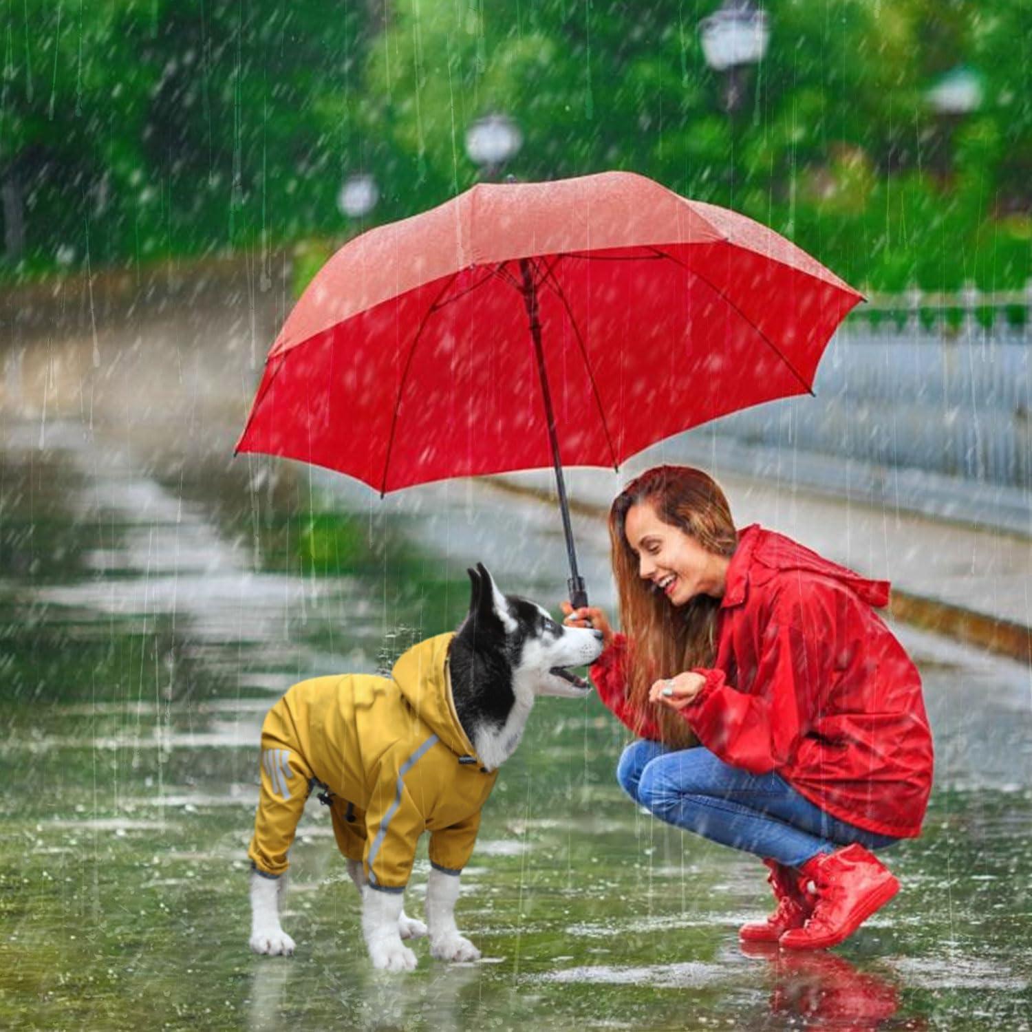 Reflective Waterproof Dog Raincoat - Adjustable Rain Jacket for Small ...