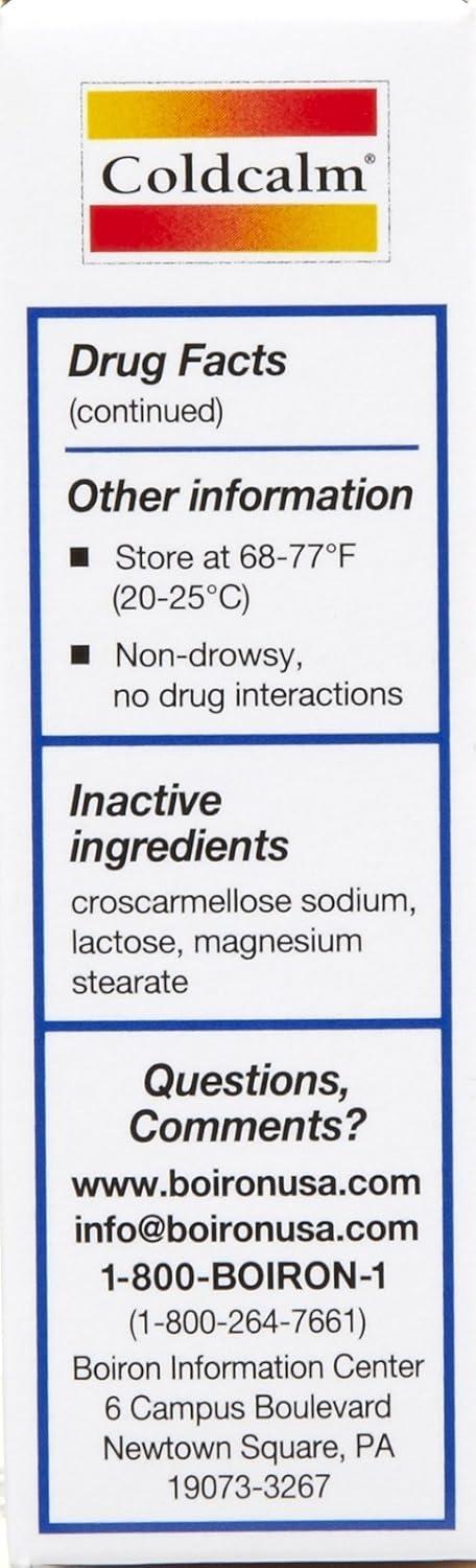 Boiron Coldcalm Cold Relief Quick Dissolving Tablets-60 ct 60 Count ...