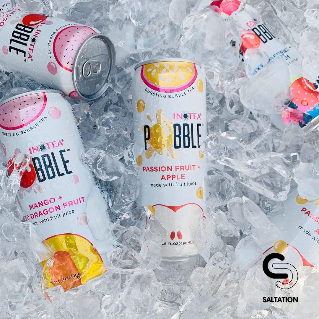 INOTEA POBBLE BURSTING BUBBLE TEA (Pack of 12 Cans) with SALTATION ...