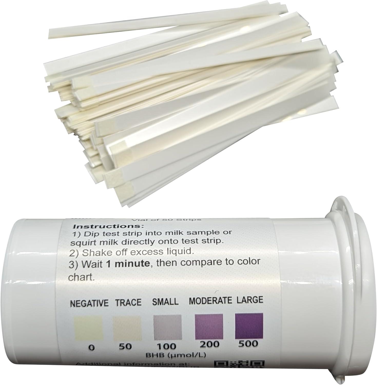 Milk Ketone Test Strips for BHB in Cow Milk - 50 Strips | Optimize ...