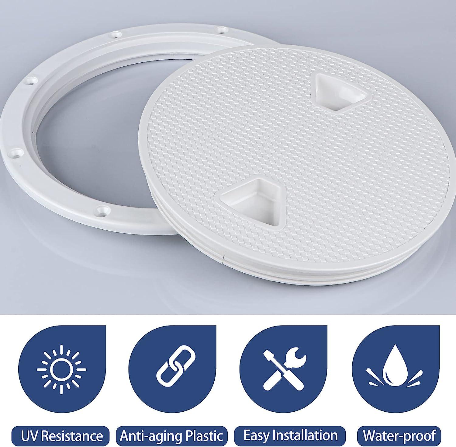 8 Inch Non-Slip Boat Hatch Cover Deck Plate - White Inspection Hatch ...