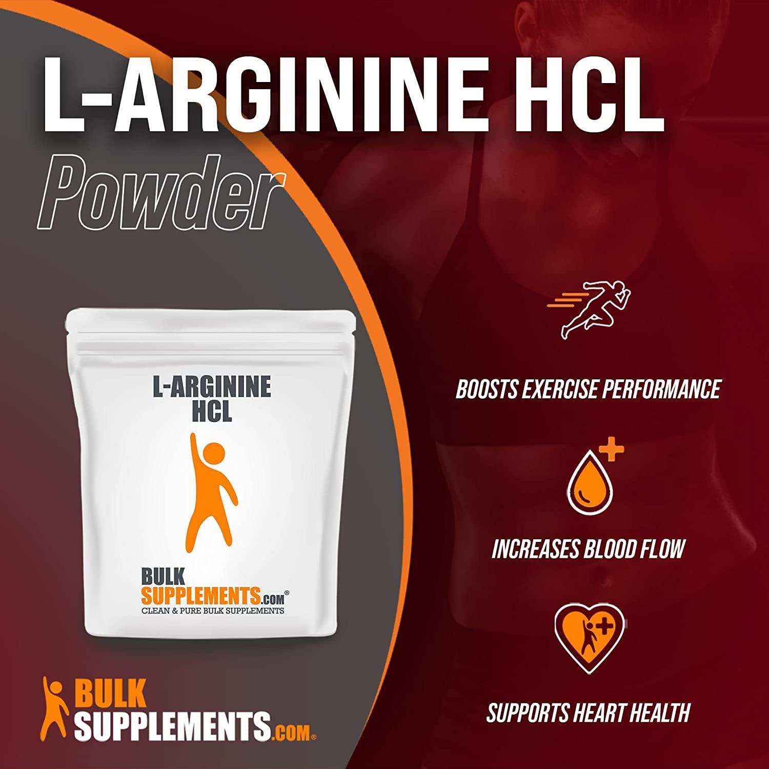 BulkSupplements L-Arginine HCl Powder for Men - Nitric Oxide Amino Acid ...