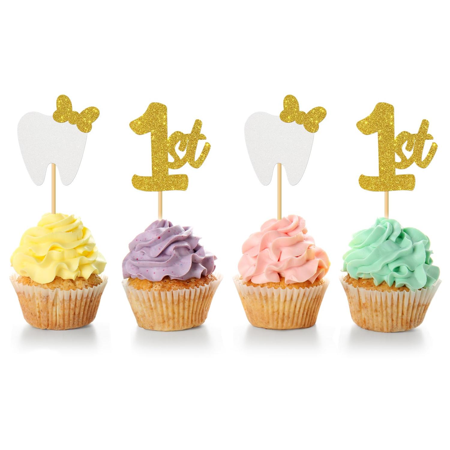 MonMon & Craft 1st Tooth Cupcake Toppers/Baby Shower Tooth Cupcake ...