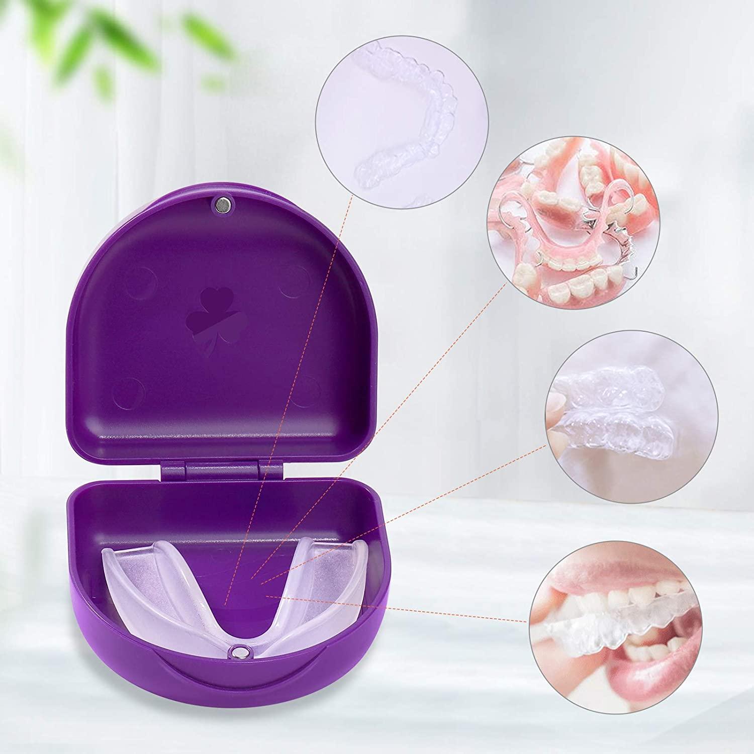 (2 Pack) Purple Solid Orthodontic Retainer Cases - Secure Storage for ...