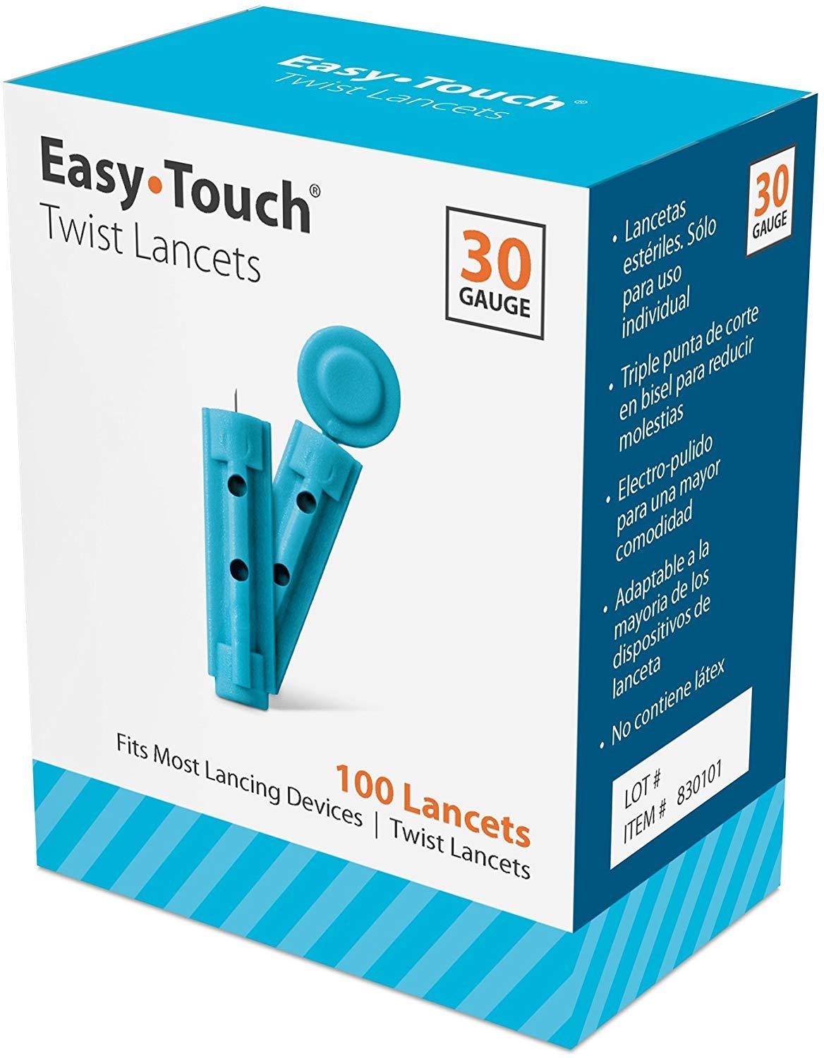 Easy Touch 30 Gauge Twist Lancets 200 Count - Premium Quality Lancets ...