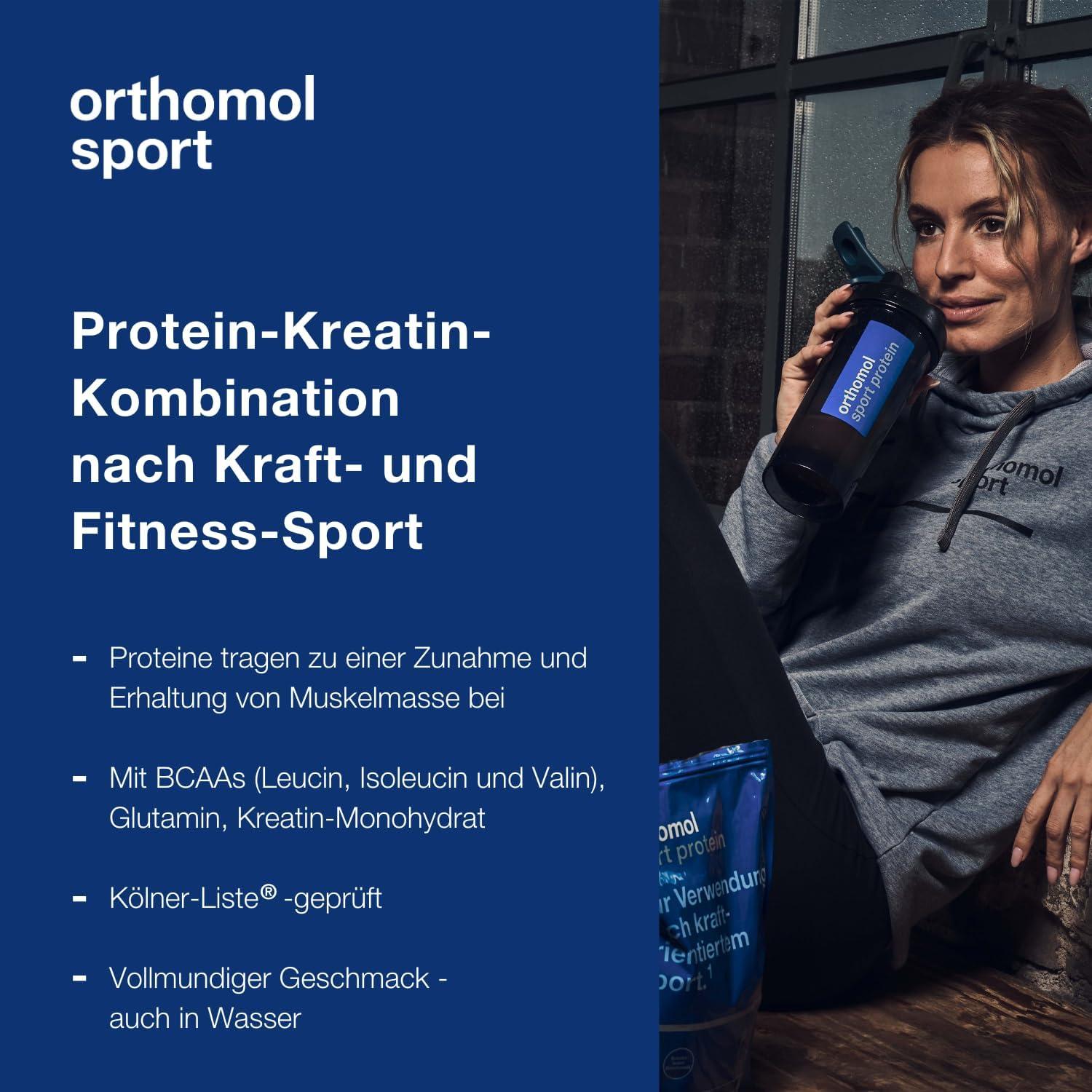Orthomol Sport Protein - Chocolate Flavor Protein Powder with Creatine ...