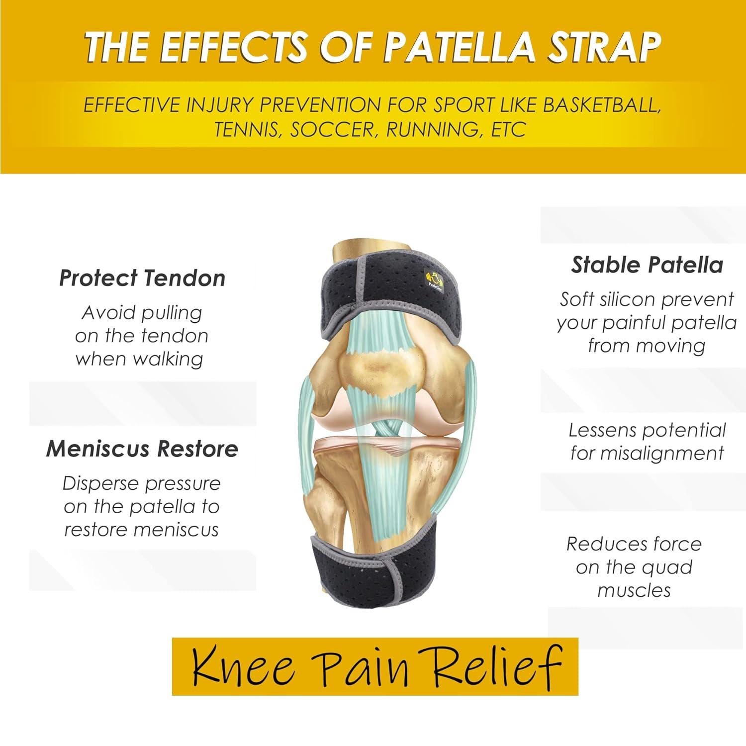 Patellar Tendon Support Strap 2 Pack - Reduce Knee Pain with Patella ...