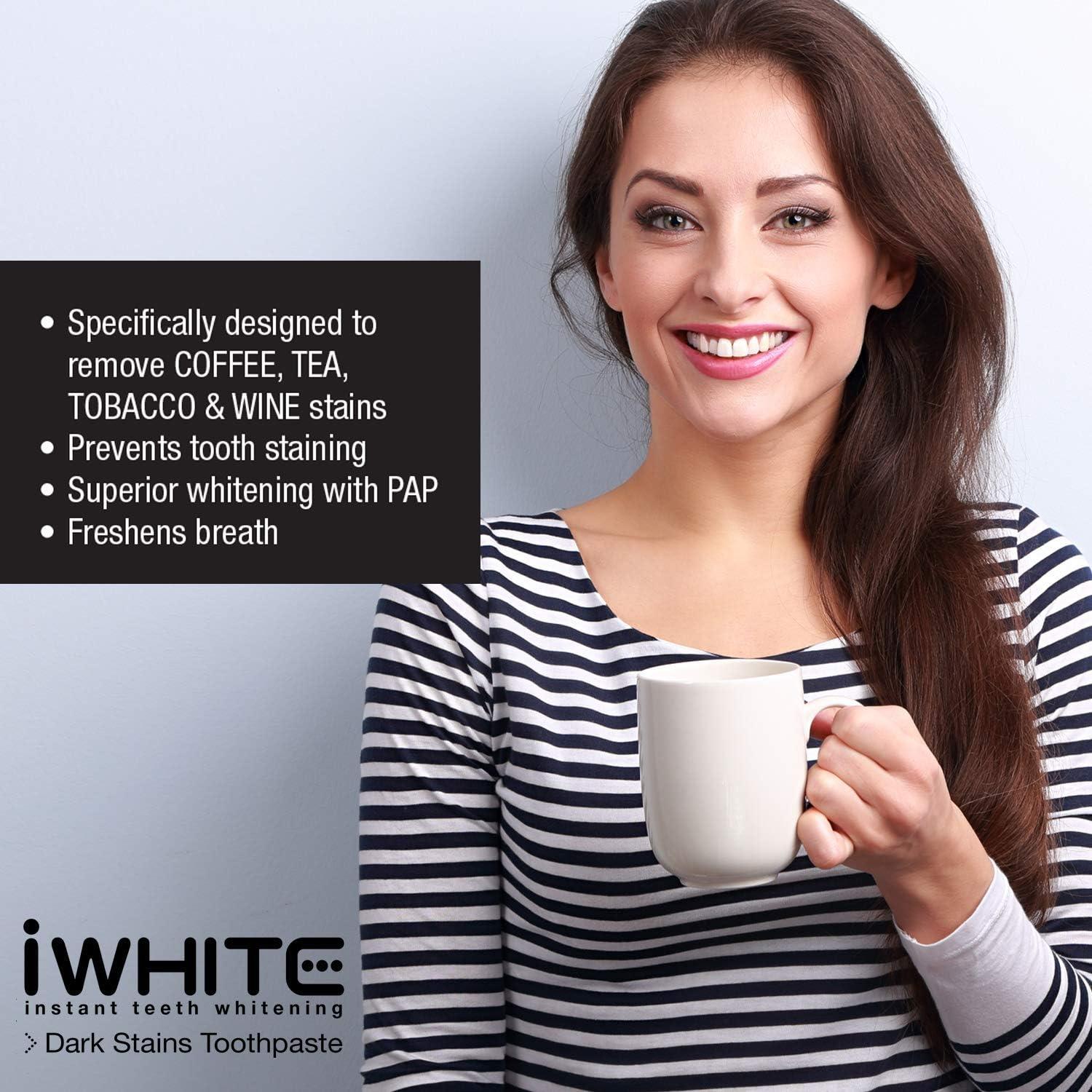 iWhite Dark Stains Teeth Whitening Toothpaste 75ml - Activated Charcoal ...