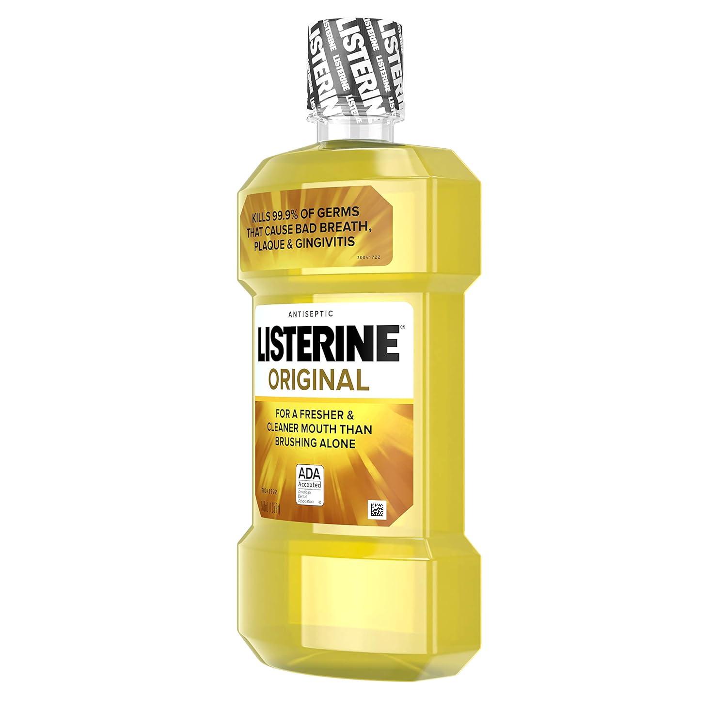 Listerine Original Oral Care Antiseptic Mouthwash with Germ-Killing ...